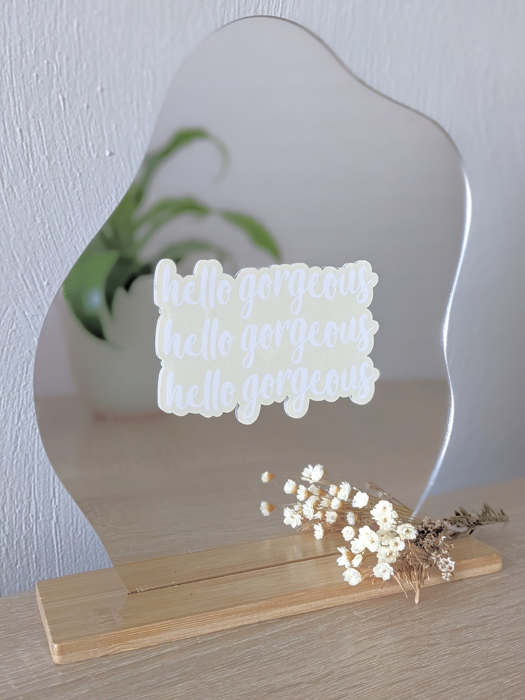 Hello Gorgeous Mirror Cling | Reusable and Removable Static Cling ...