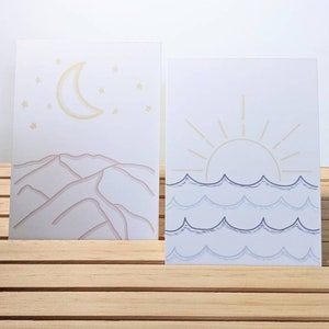 Ocean Sun Rise Encouragement Card | Matching Vinyl Sticker Seal and ...