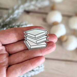 Bookstack Acrylic Pin | 1" Acrylic Pin With Rubber Backing - Etsy