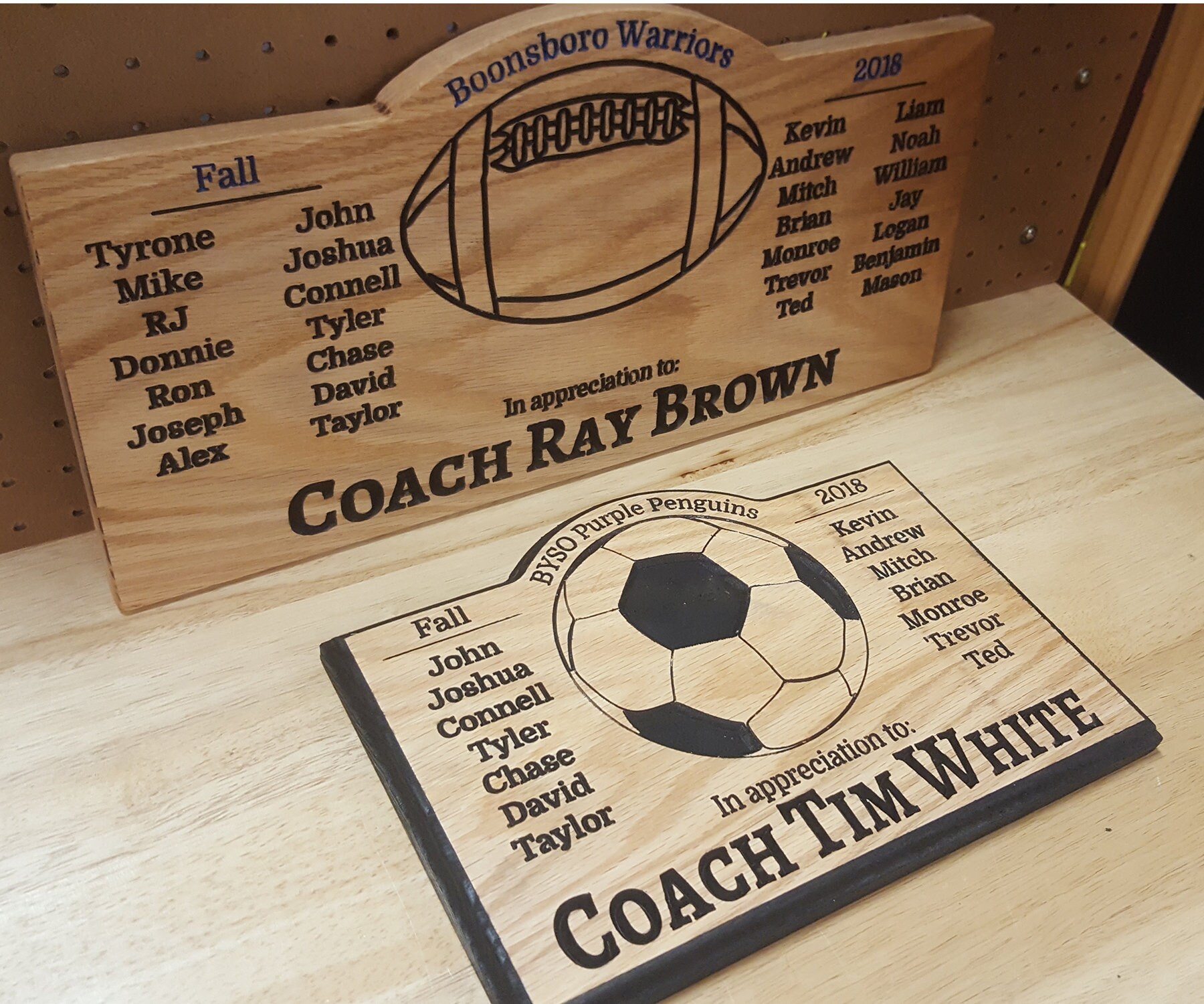 Coach Thank You Gift Plaque Appreciation Sign Engraved Routed Oak ...