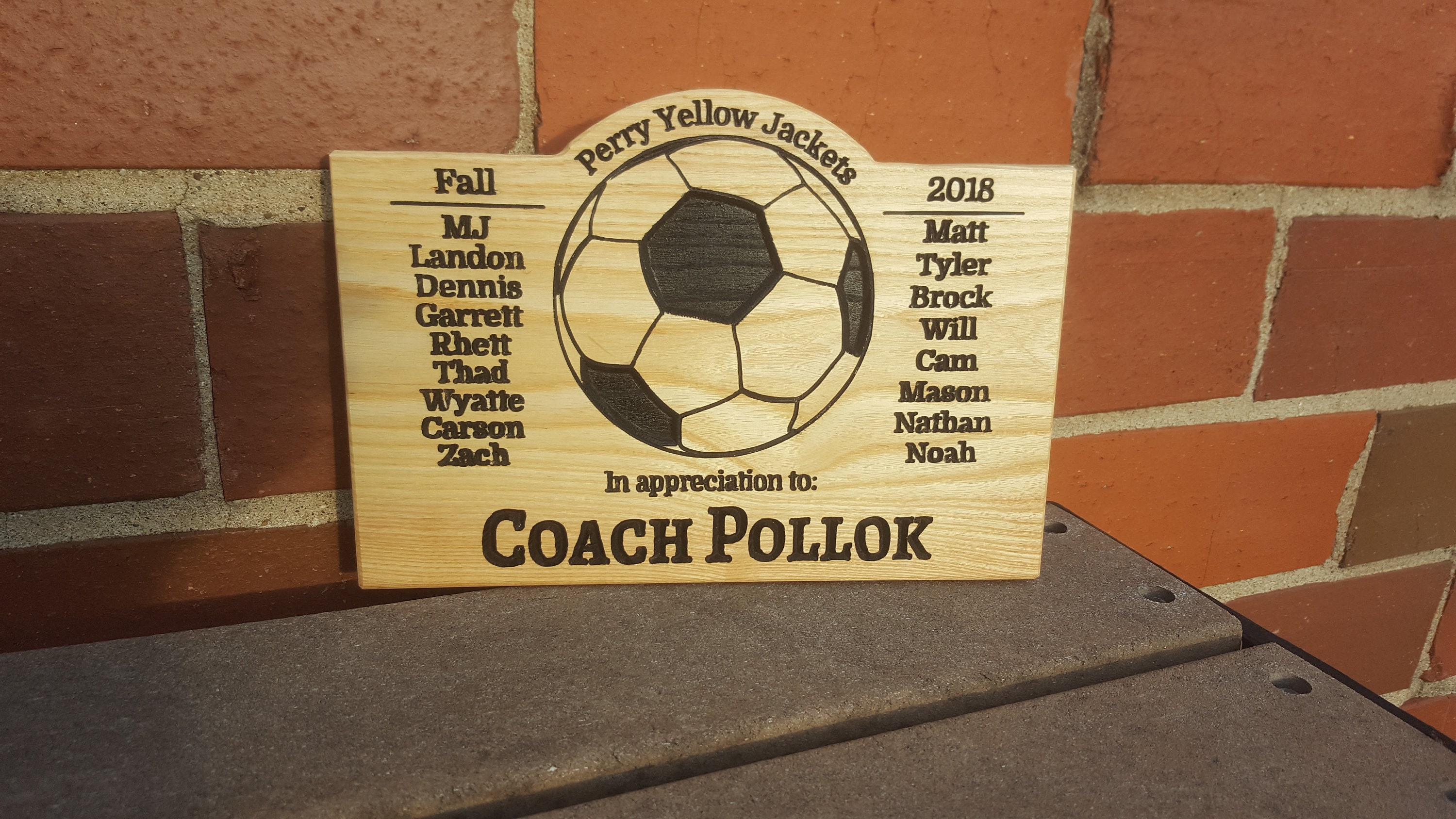 Coach Thank You Gift Plaque Appreciation Sign Engraved Routed Oak ...