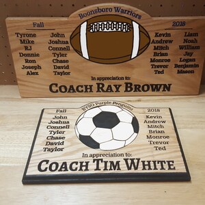 Sponsor Coach Thank You Gift Plaque Appreciation Sign Engraved Routed ...