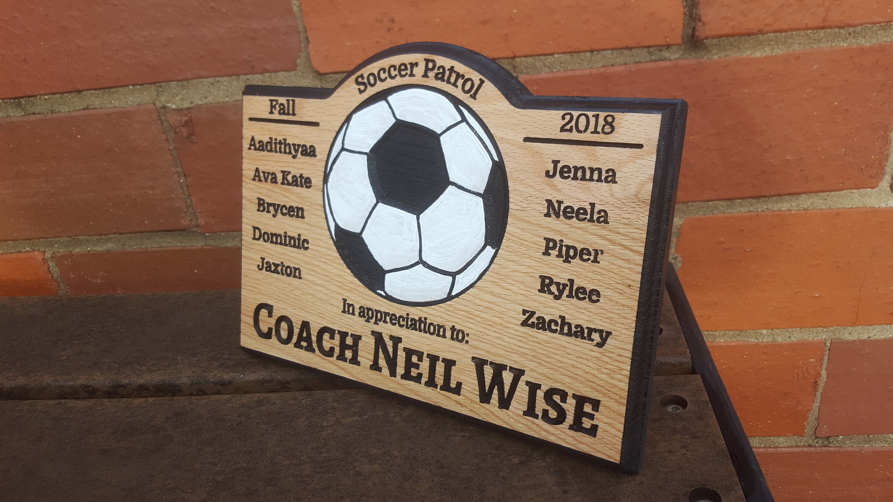 Coach Thank You Gift Plaque Appreciation Sign Engraved Routed Oak ...