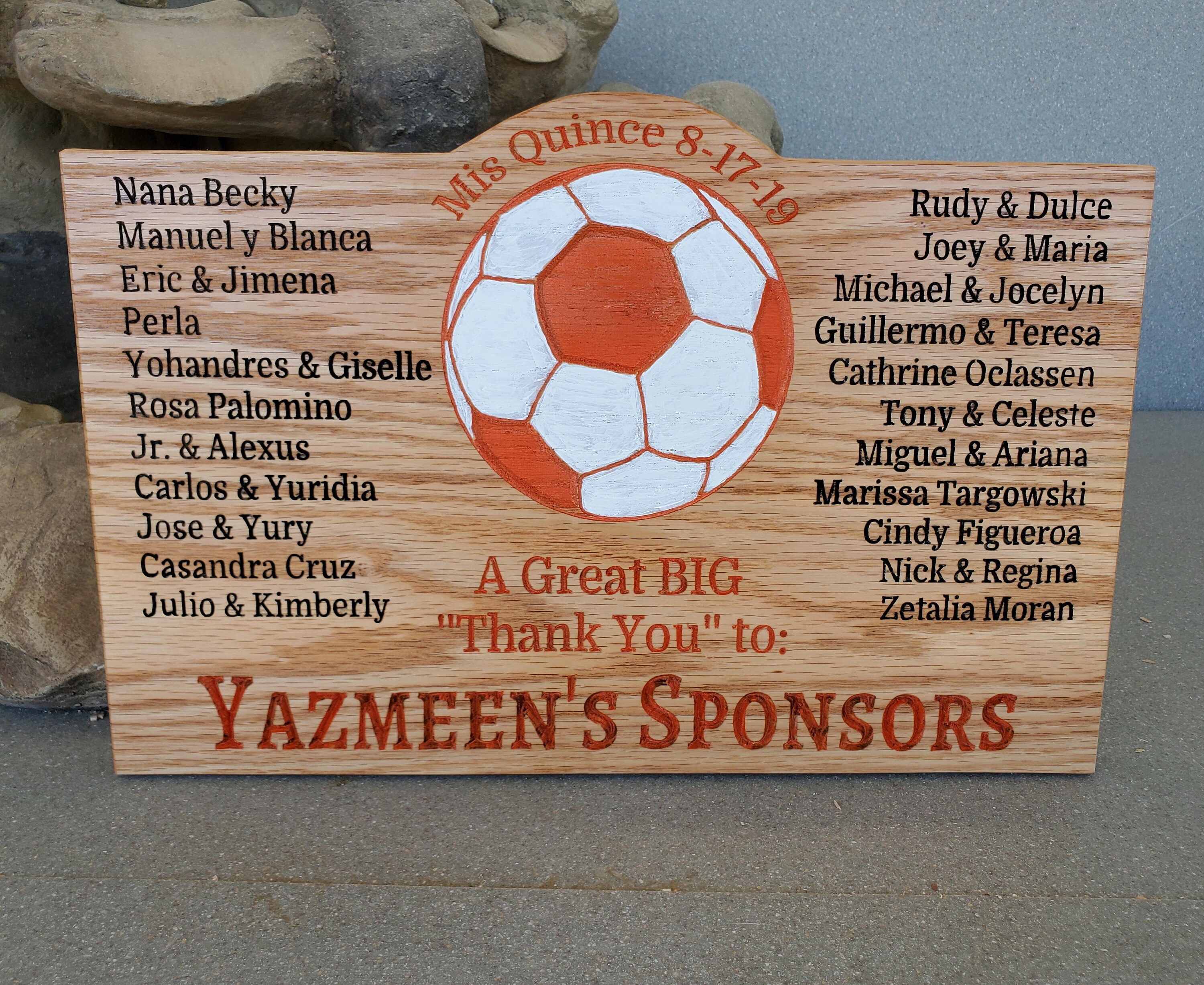 Sponsor Coach Thank You Gift Plaque Appreciation Sign Engraved Routed ...