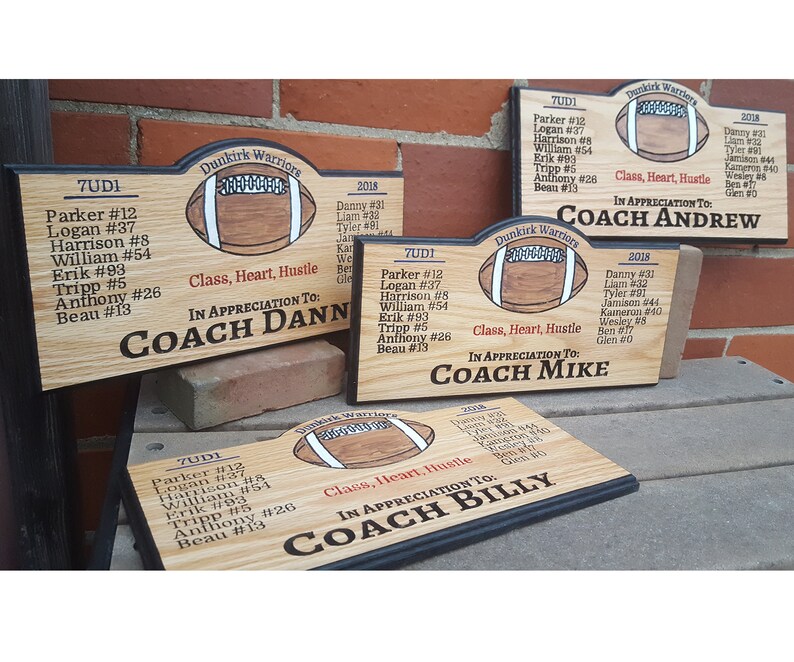 Coach Thank You Gift Plaque Appreciation Sign Engraved Routed Oak ...