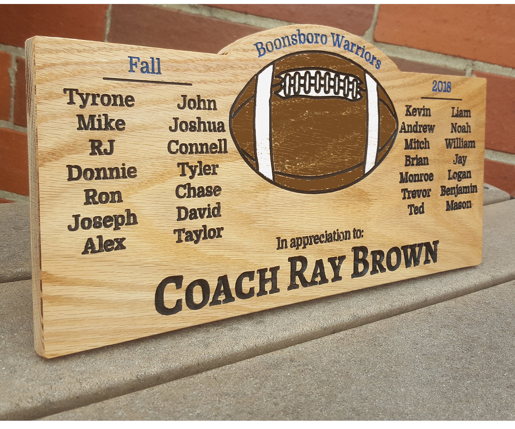 Coach Thank You Gift Plaque Appreciation Sign Engraved Routed Oak ...