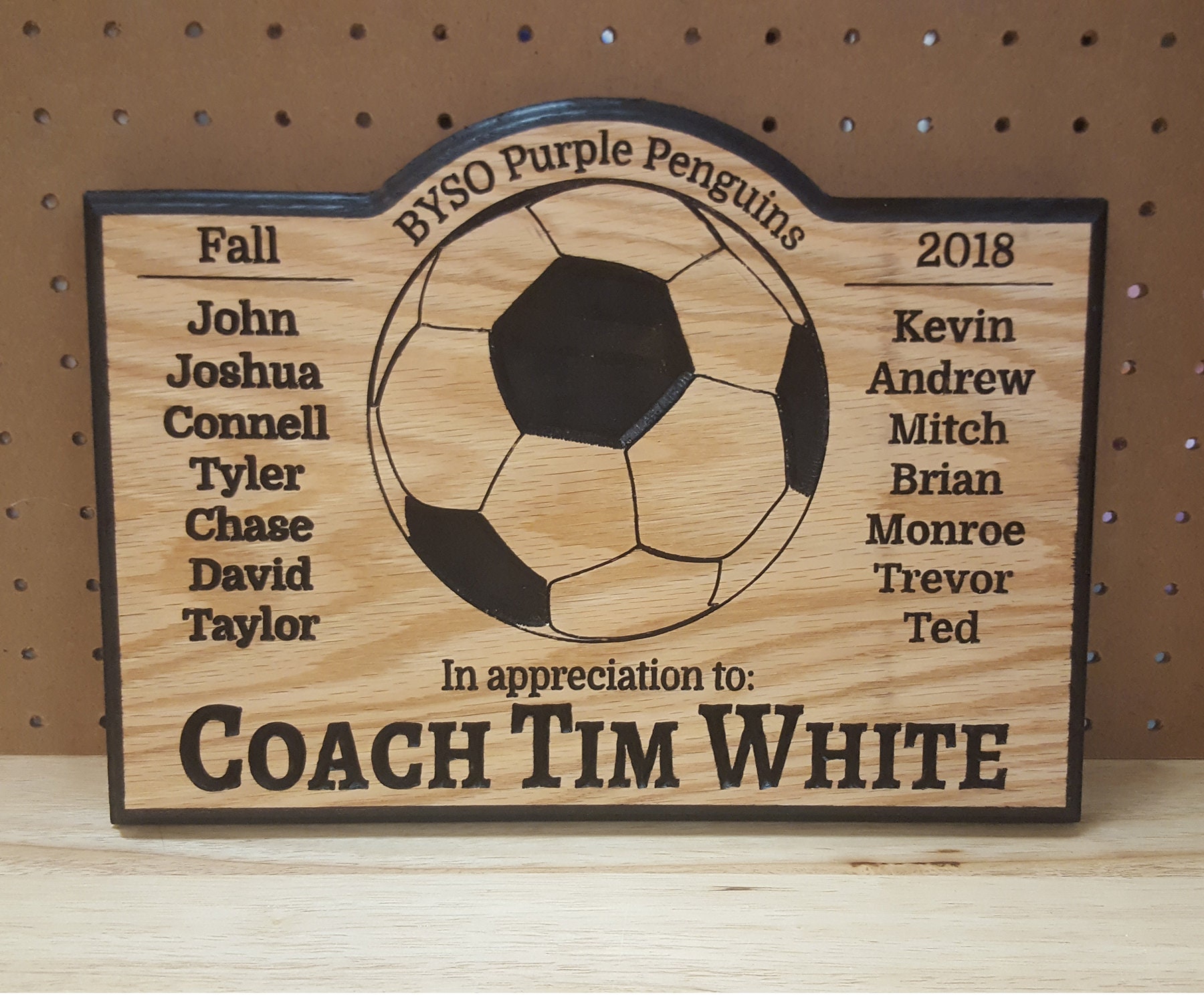 Coach Thank You Gift Plaque Appreciation Sign Engraved Routed Oak ...