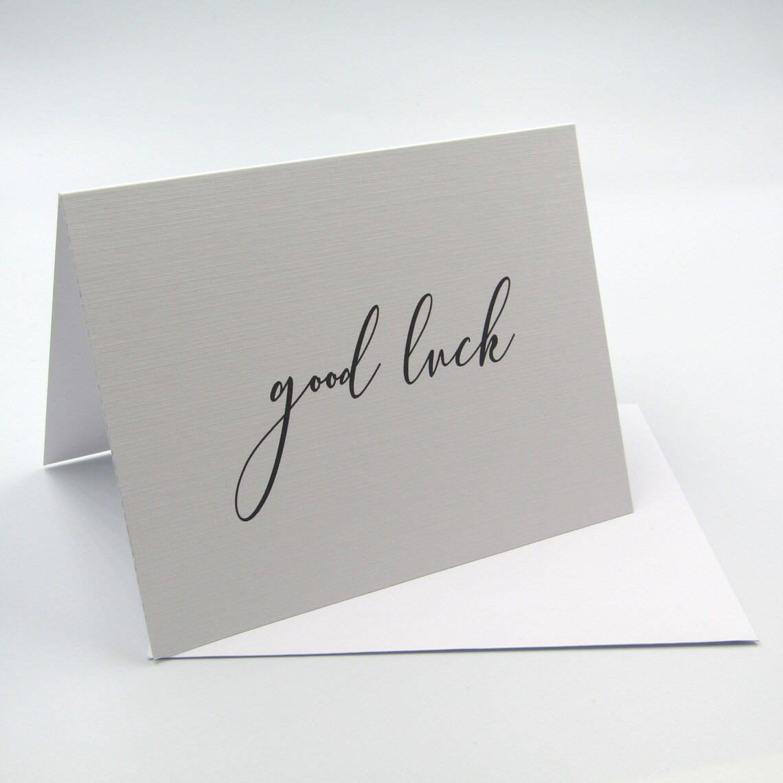 GC0002 Good Luck Greetings Card Simple Plain Black & White Monochrome ...