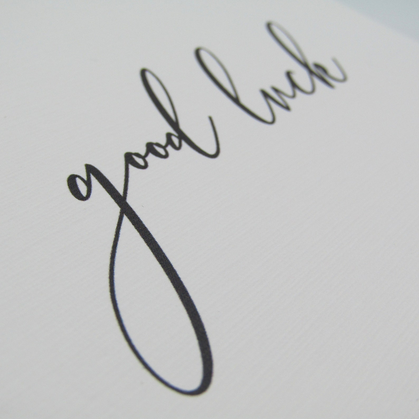 GC0002 Good Luck Greetings Card Simple Plain Black & White Monochrome ...