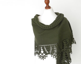 Olive Green Shawl - Etsy
