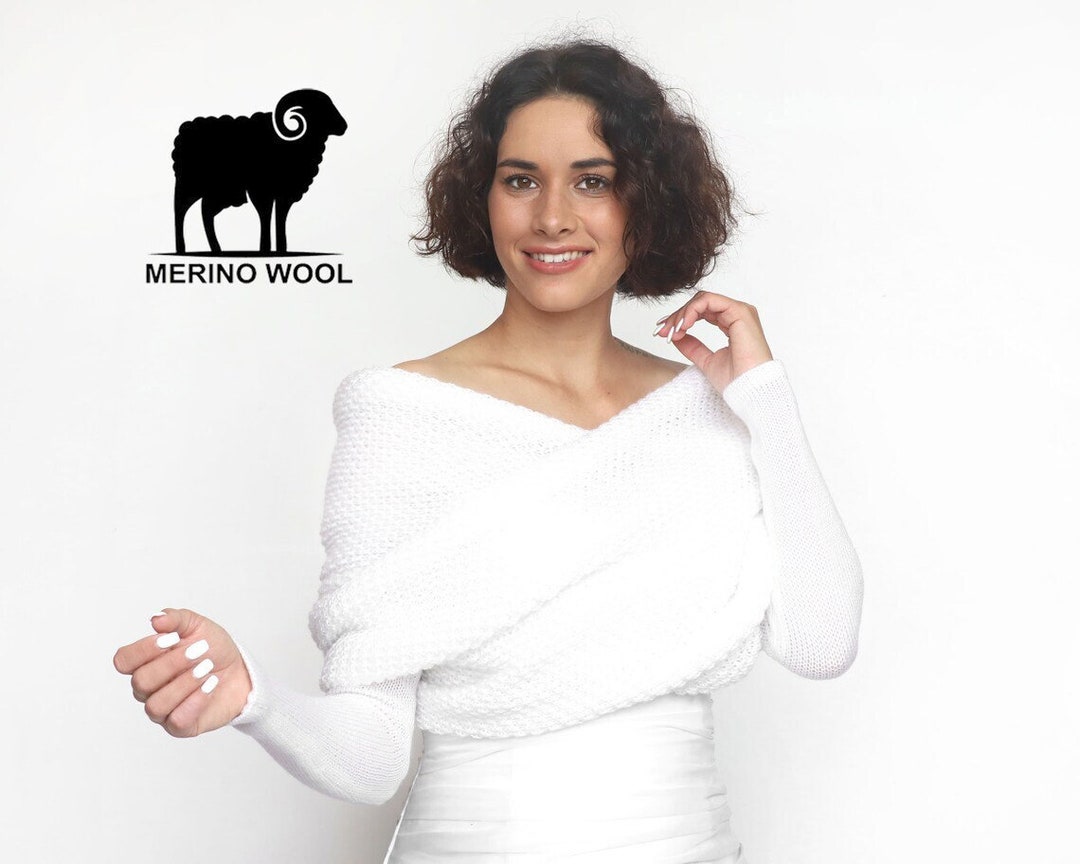 Merino Wool Bridal Sweater, Convertible Wedding Jacket, Convertible ...