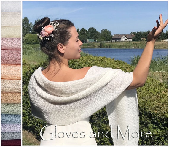 CUSTOM COLOR Ivory Wedding Wrap Bridal Shawl Bridal Cover | Etsy