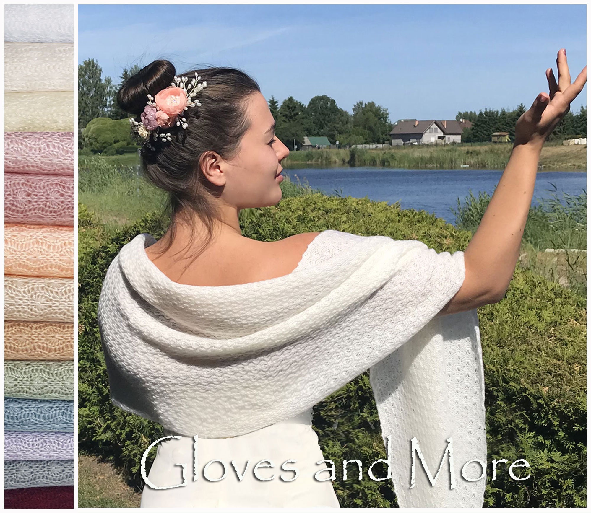 CUSTOM COLOR Ivory Wedding Wrap Bridal Shawl Bridal Cover | Etsy