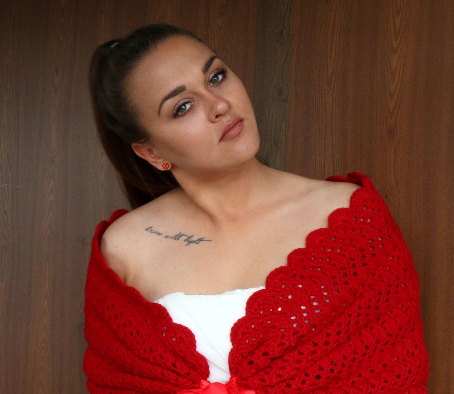 Red Bridal Shawl Wedding Wrap Scarlet Red Bridal Cover up - Etsy