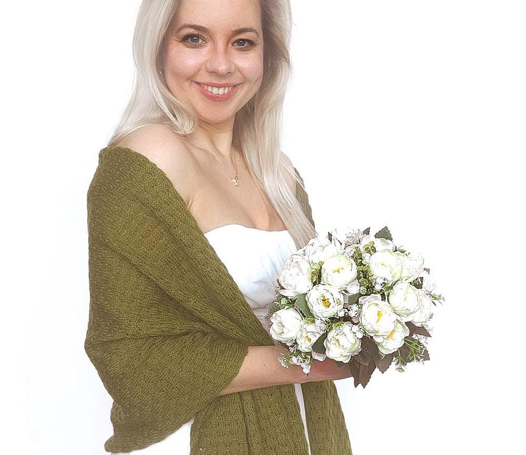 Bridal Shawl Olive Green, Wedding Wrap, Bridesmaid Shawl Olive Green ...