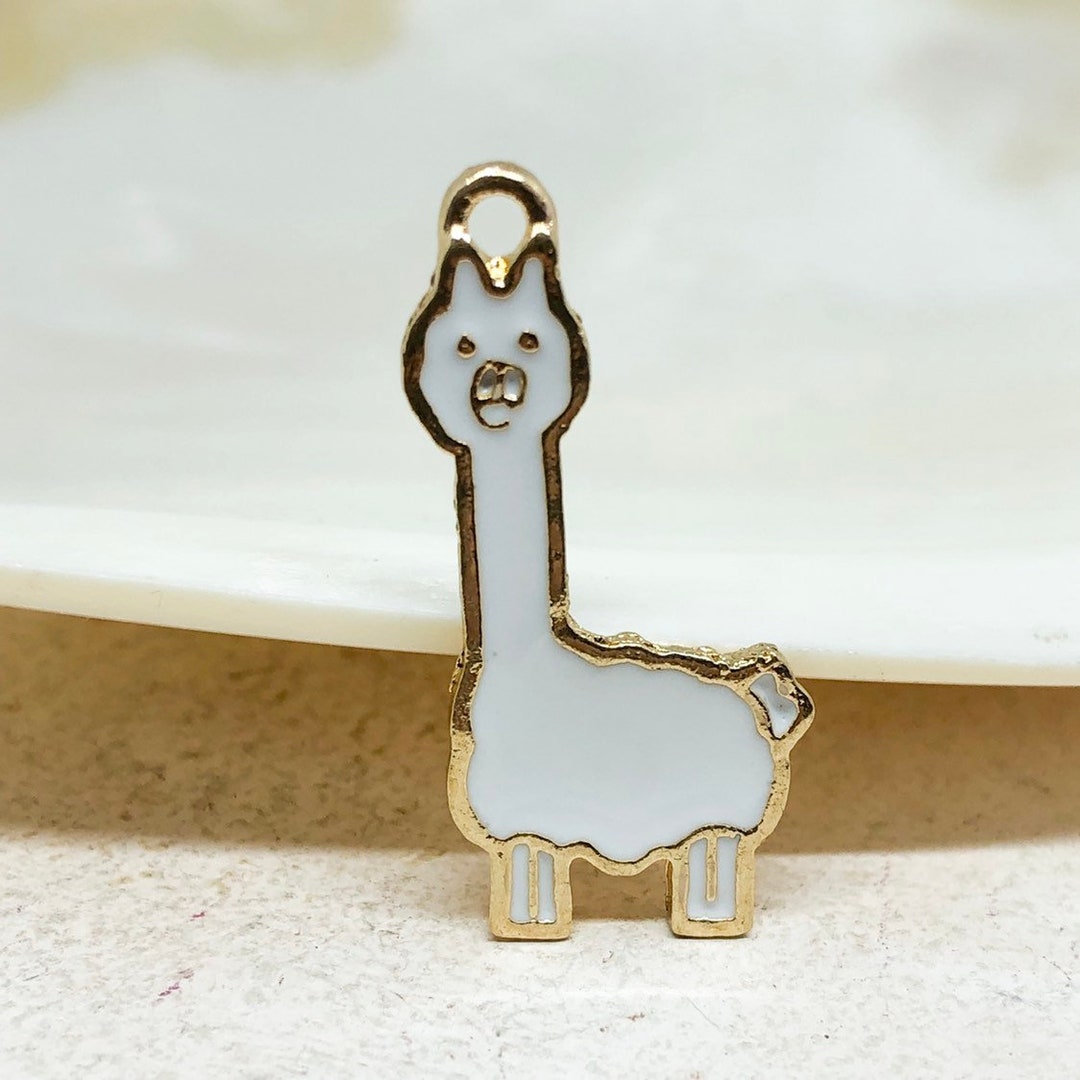 Alpaca Pendant 2 St. Enamel Pendants Llamas Gilded Llama - Etsy