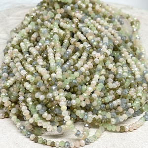 Ein Strang Glasschliffperlen, Kristallperlen 2mm Schmuckherstellung ...