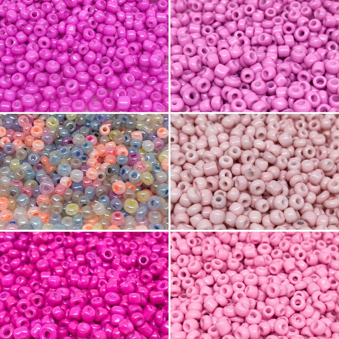 20 Grams Rocaille Beads Rocaille 0 08 EUR Per 1 Gram Pink Etsy Denmark