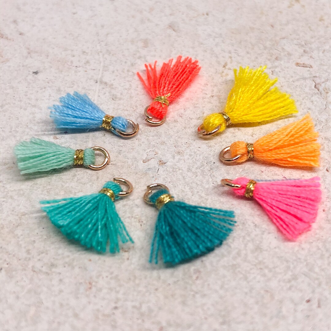 5 St. Quaste, Kleine Quasten, 1cm Quasten, Tassel, Quasten Pink, Tassel ...