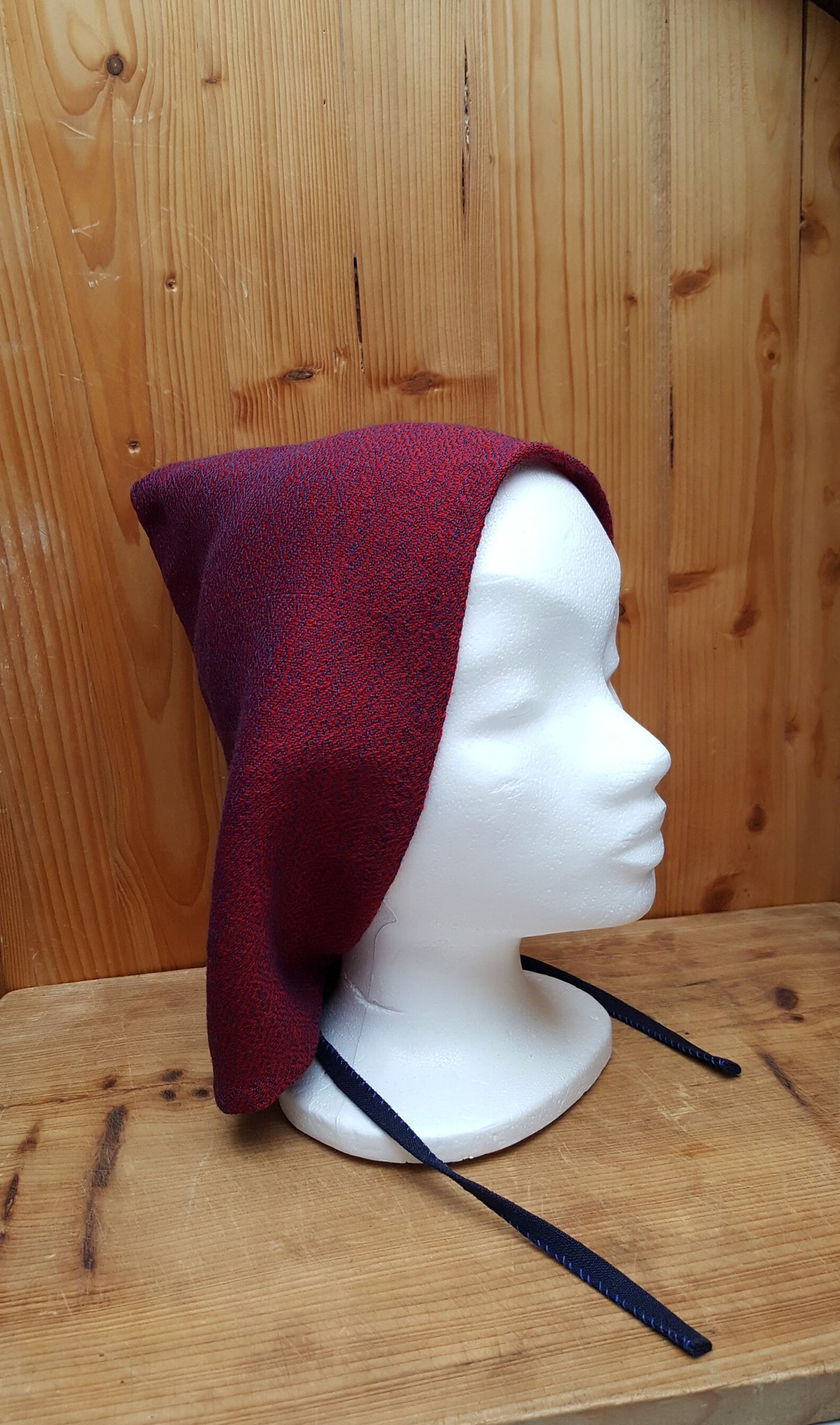 Viking Cap, Dublin Hood Made of Diamond Twill Wool, Hand-sewn Viking ...