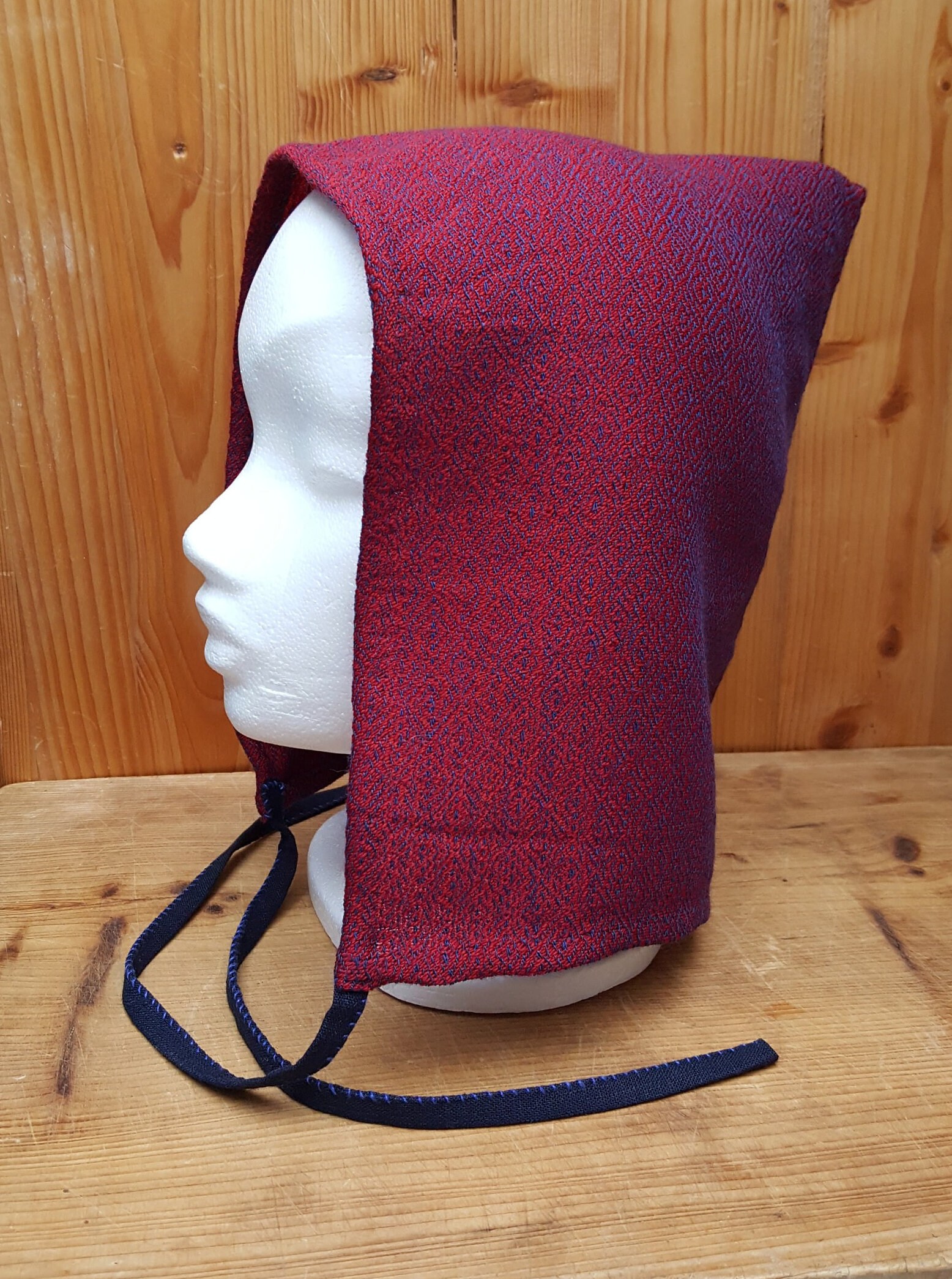 Viking Cap, Dublin Hood Made of Diamond Twill Wool, Hand-sewn Viking ...