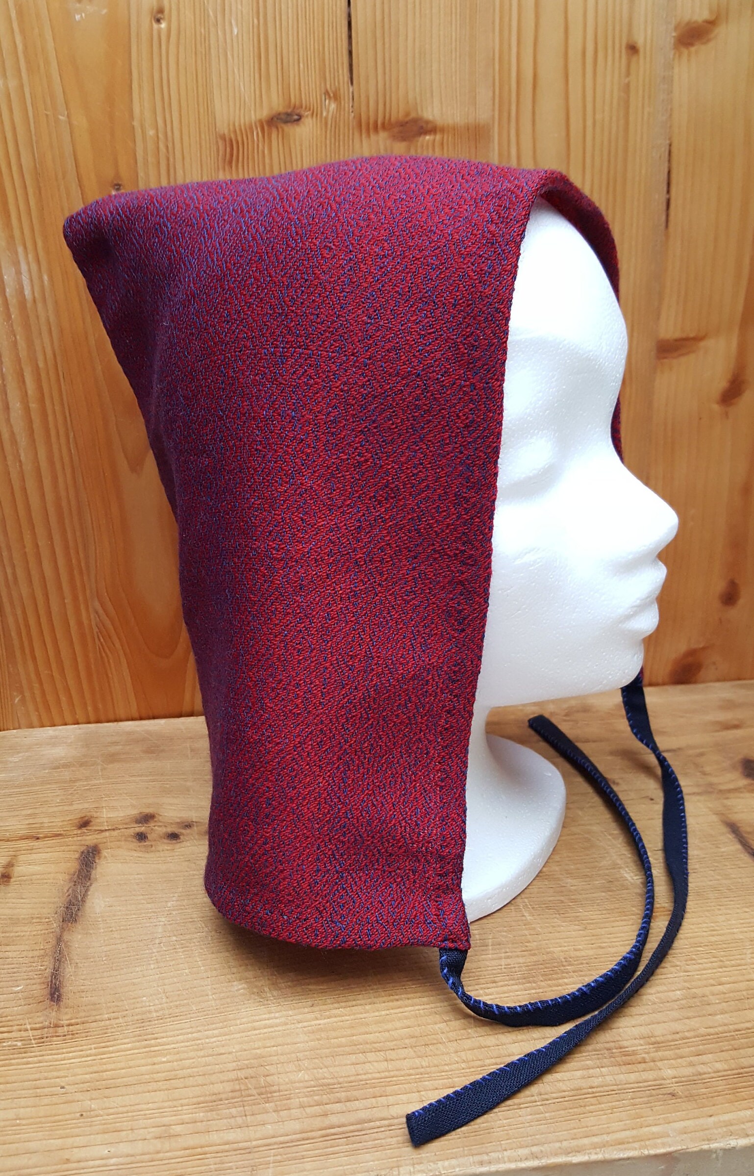 Viking Cap, Dublin Hood Made of Diamond Twill Wool, Hand-sewn Viking ...