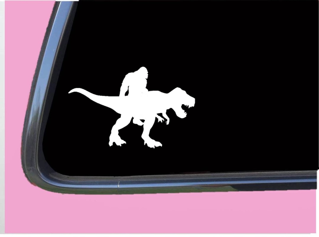 Bigfoot Riding Trex TP 752 Decal Sticker T Trex Jurassic Dino Sasquatch ...