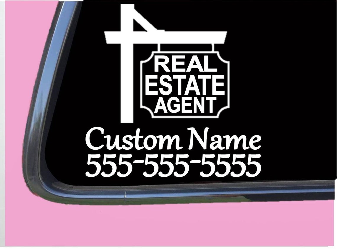 Custom Real Estate Sticker TP 1193 7 Decal agent sales | Etsy