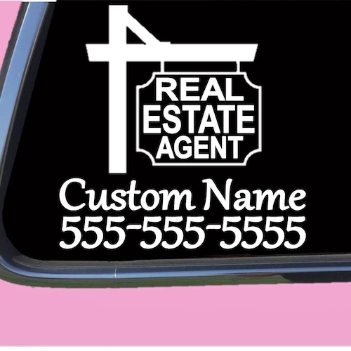 REAL ESTATE Agent Decal STICKER Real Estate Agent Car Window - Etsy