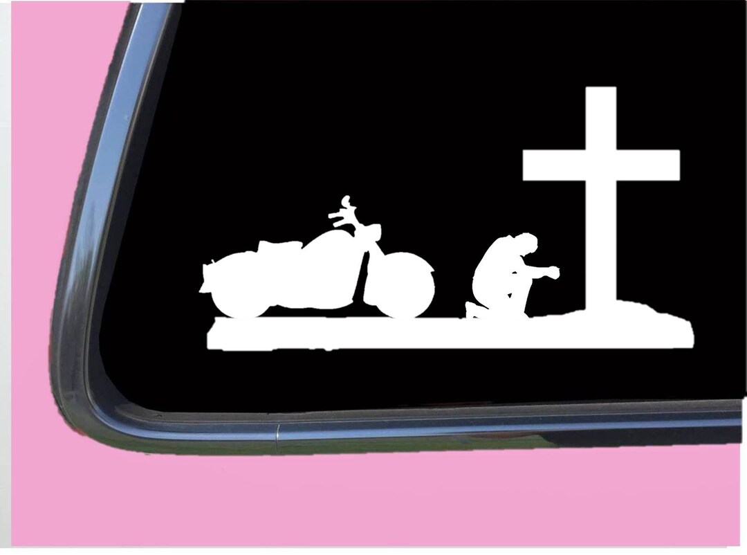 Praying Biker TP 668 Sticker Decal Christian Motorcycle Helmet Chaps ...
