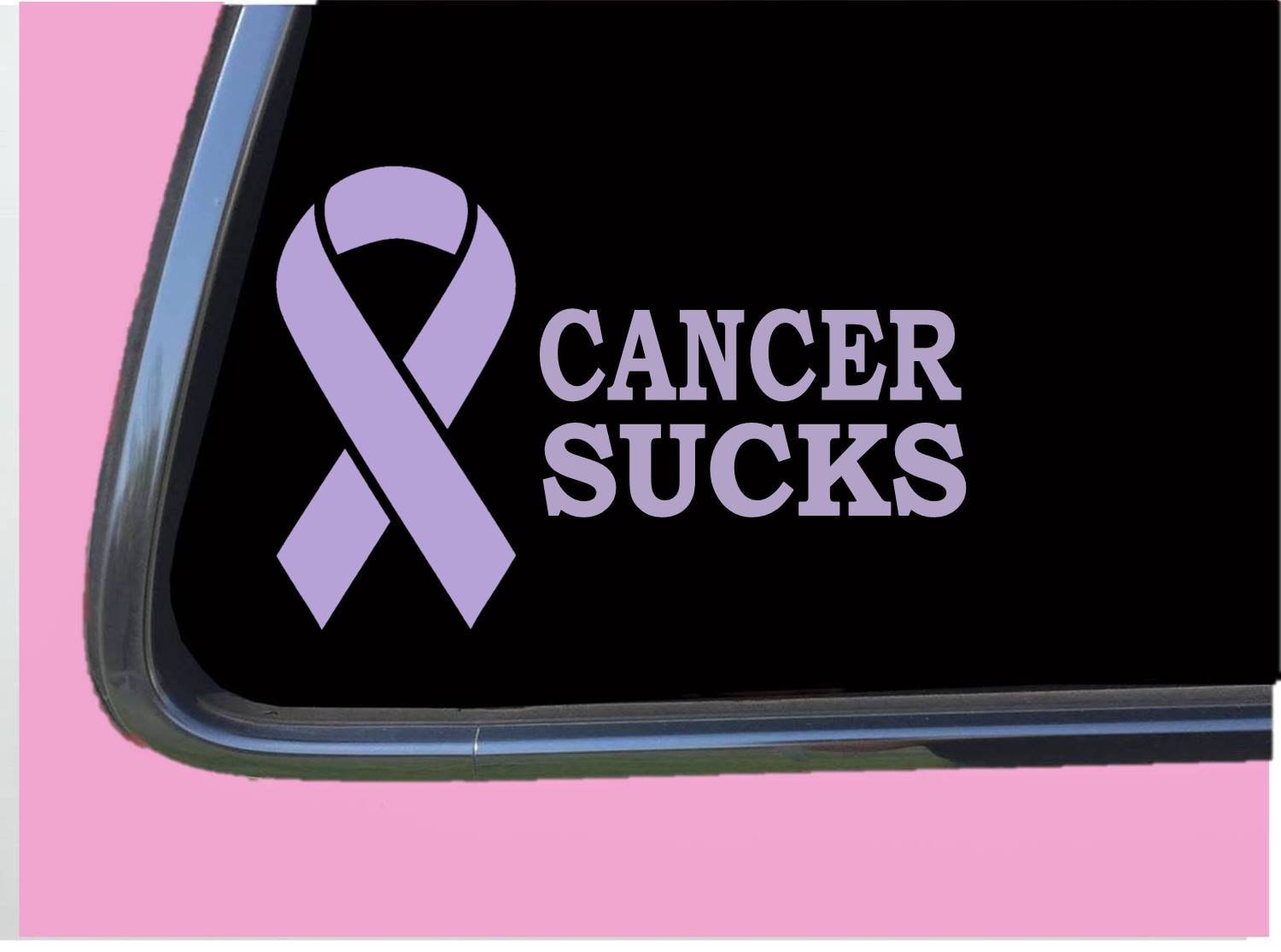 "Cancer Sucks" Vinyl Decal Sticker – Breast Cancer Awareness, Choose ...