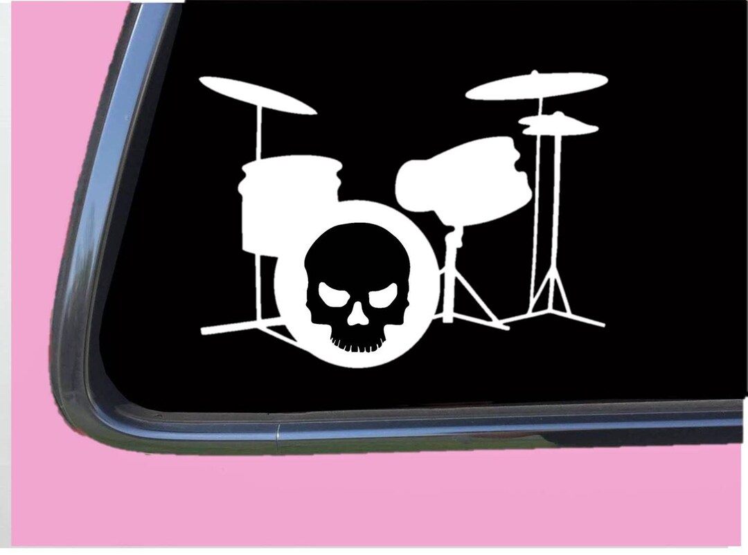 Drummer Boy Skull TP 424 Vinyl Decal Sticker Snare Bass Pedal Drumset ...