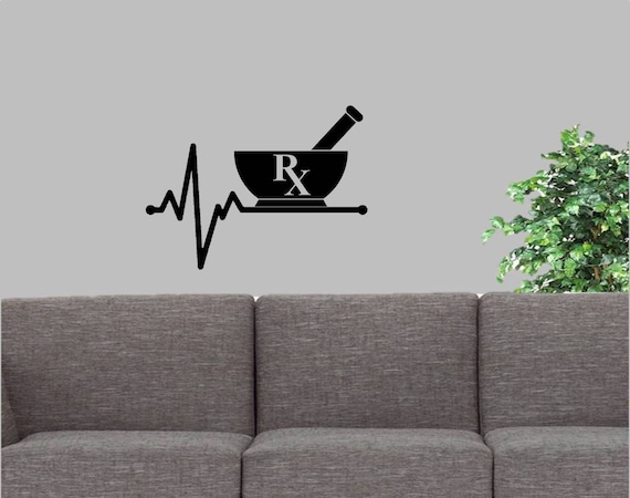 Mortar Pestle Lifeline Sticker Wall Decal TP 1180 art decor | Etsy