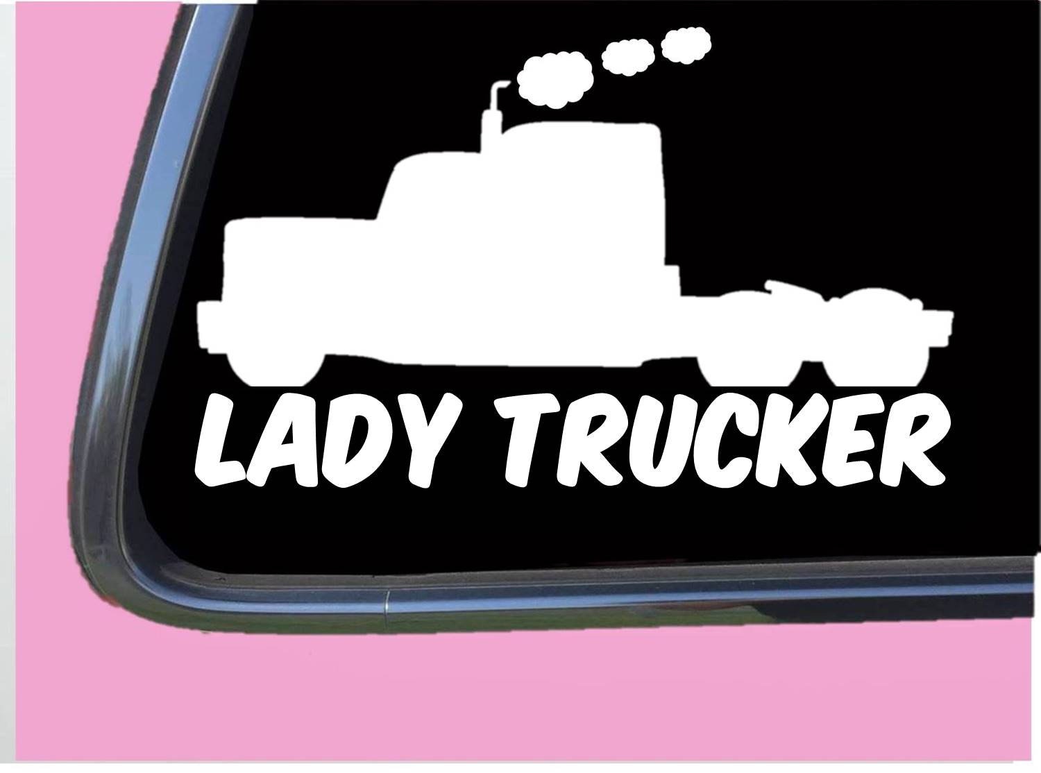 Lady Trucker TP 684 Vinyl Decal Sticker Truck Driver Semi Big Rig 18 ...