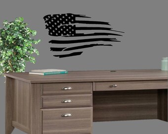 American Flag Decal Patriotic Wall Art Vintage American - Etsy