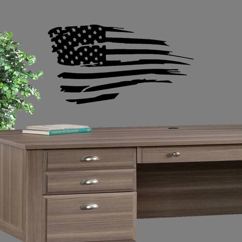 Distressed Flag Decal. Flag Wall Decal American Flag Sticker. - Etsy