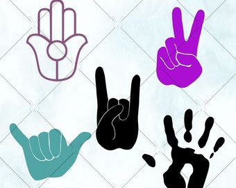 Hang Ten Hand Svg - Etsy