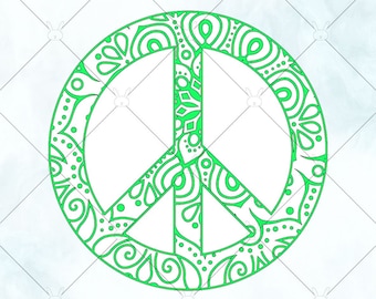 Peace Sign Mandala Cut - Etsy