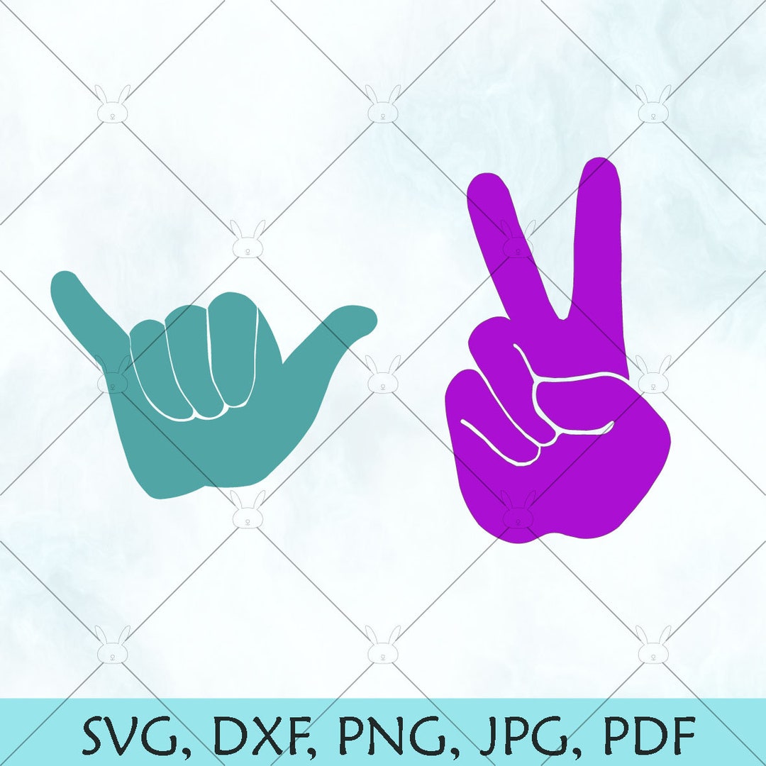 Hang Loose Hand SVG / Shaka SVG / Peace SVG / Shaka Peace Silhouette ...