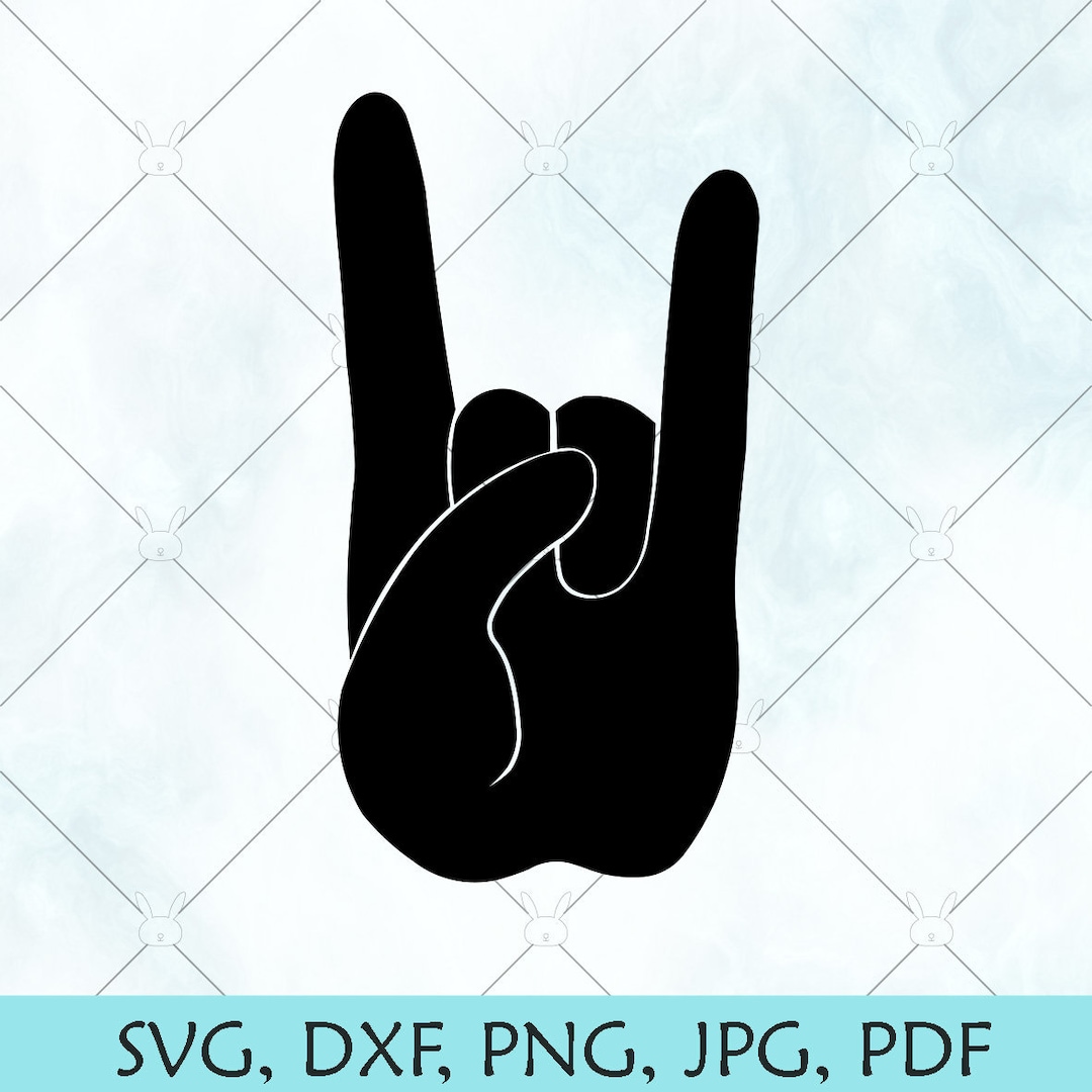 Rock Hands SVG / Rock and Roll Cut File / Rock Out Silhouette / Rock ...