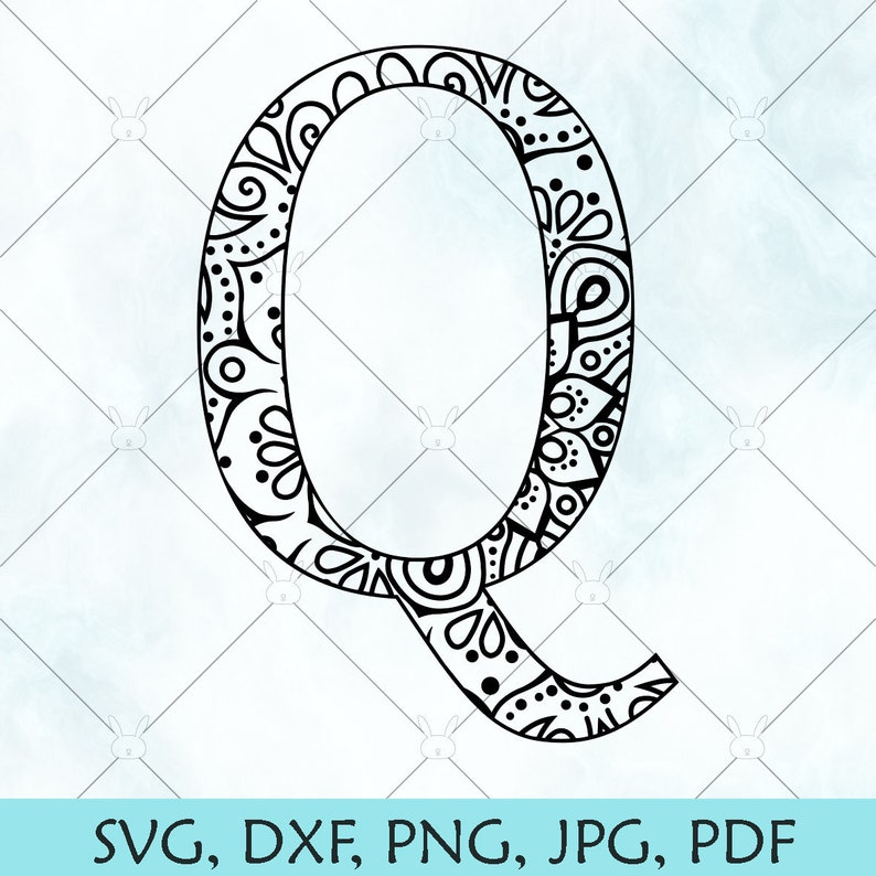 Q Mandala Letter SVG / Monogram Mandala Q SVG / Letter Q SVG - Etsy