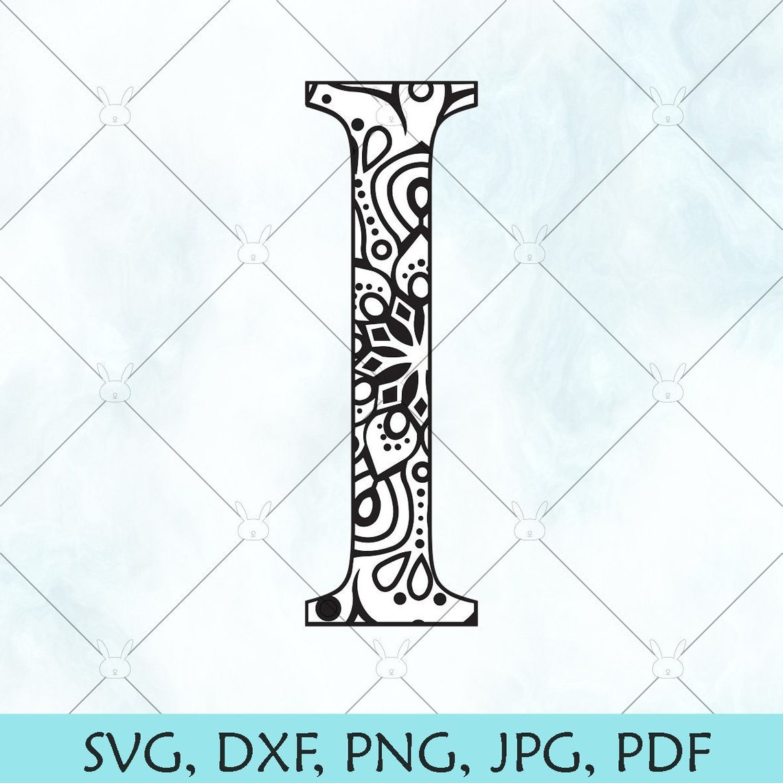 I Mandala Letter SVG / Monogram Mandala I SVG / Letter I SVG - Etsy