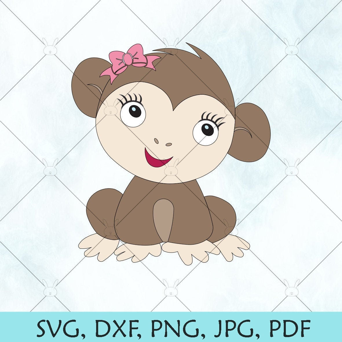 Little Girl Monkey SVG / Monkey Girl SVG / Monkey Silhouette / | Etsy