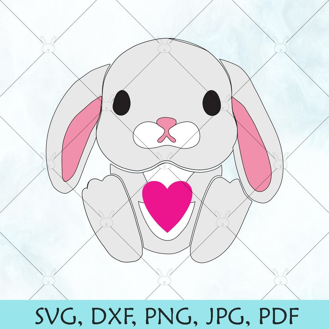 Bunny With Heart SVG / Valentines Day Bunny SVG / Cute Rabbit / Cute ...