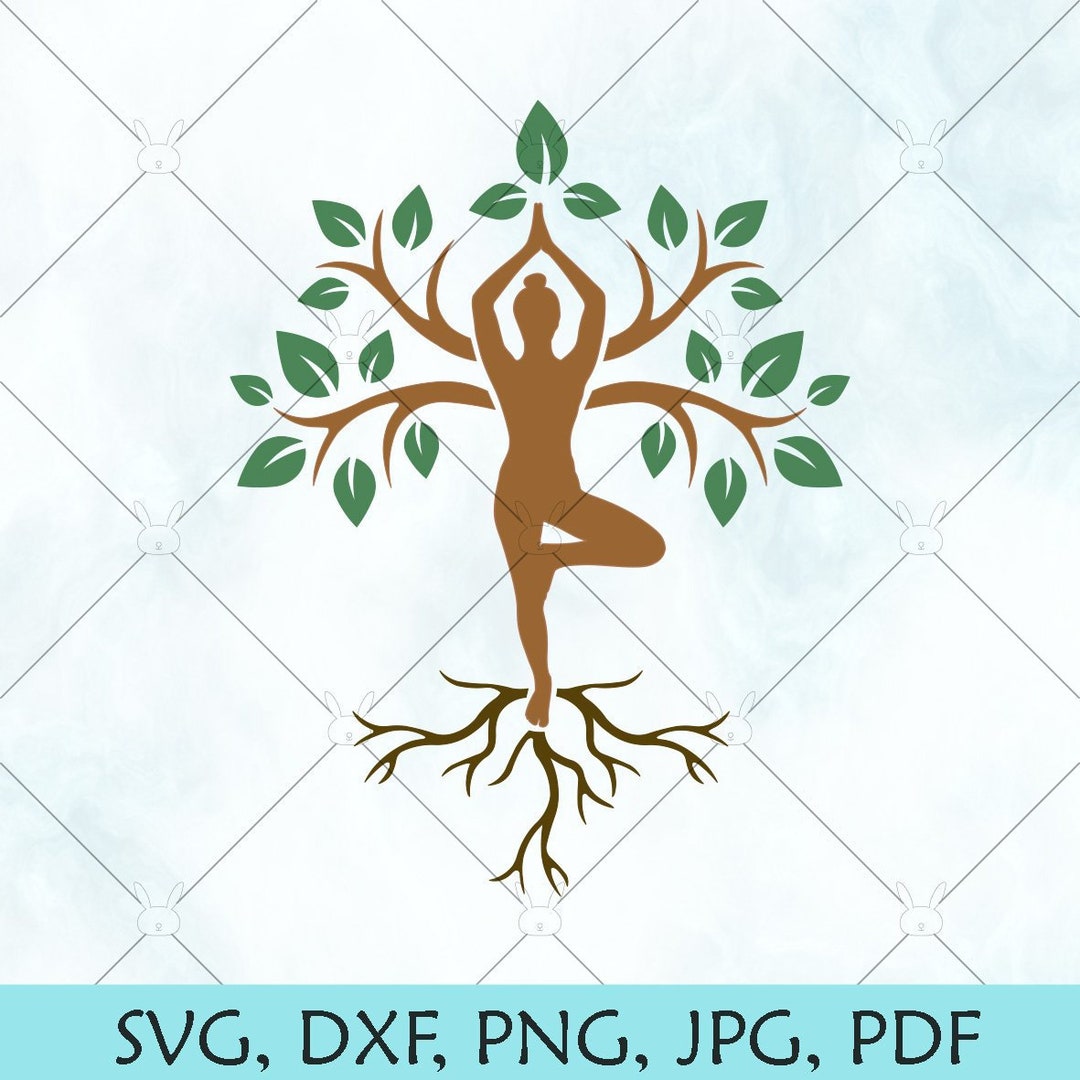 Vrikshasana Tree Roots Leaves SVG / Tree Pose SVG / Yoga SVG / Yoga ...