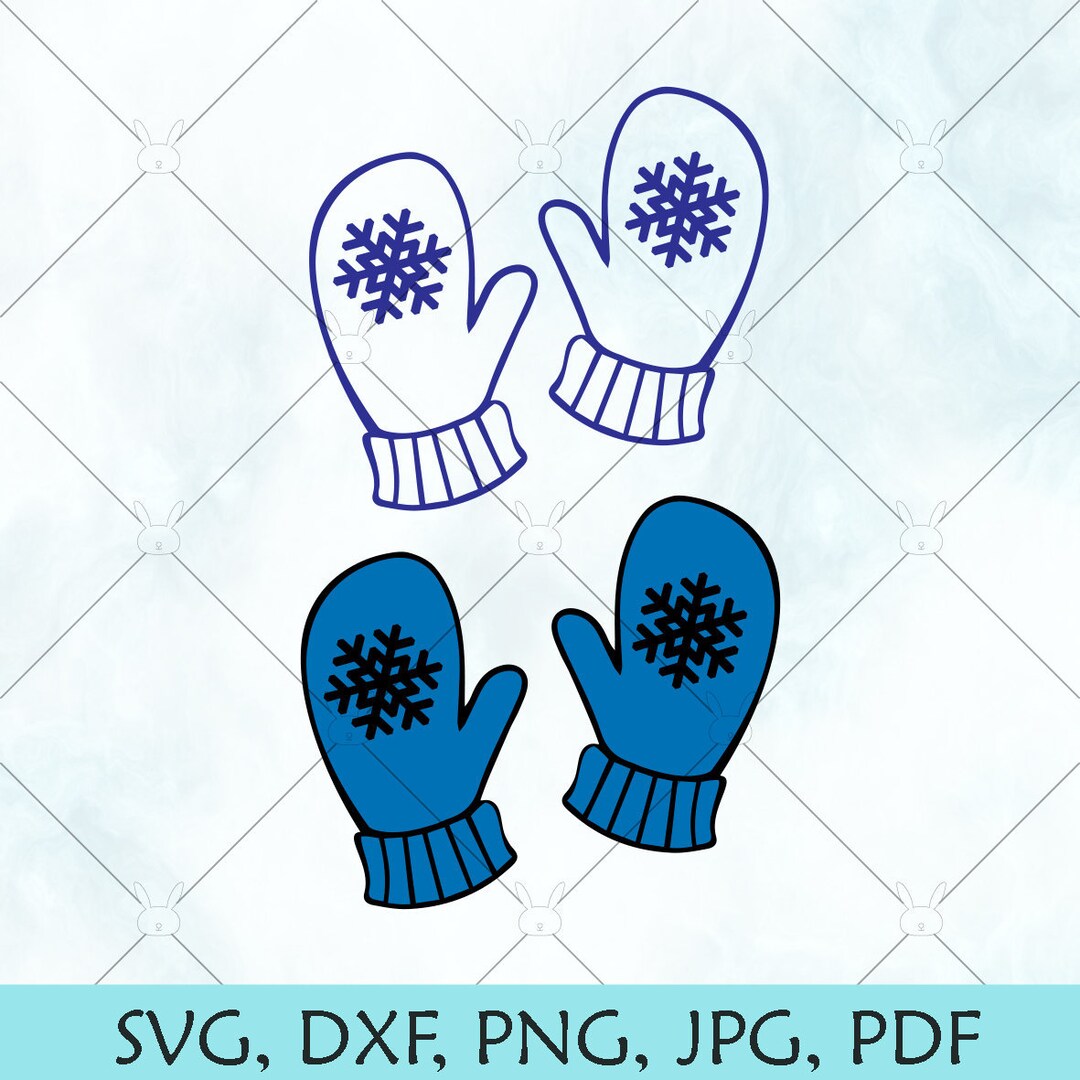 Snowflake Mitts SVG / Winter Mittens Cut File / Winter Snow Instant ...