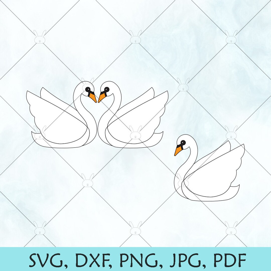 Sawn SVG / Swanlove SVG / Swan Heart Silhouette / Swan Vector / Farm ...