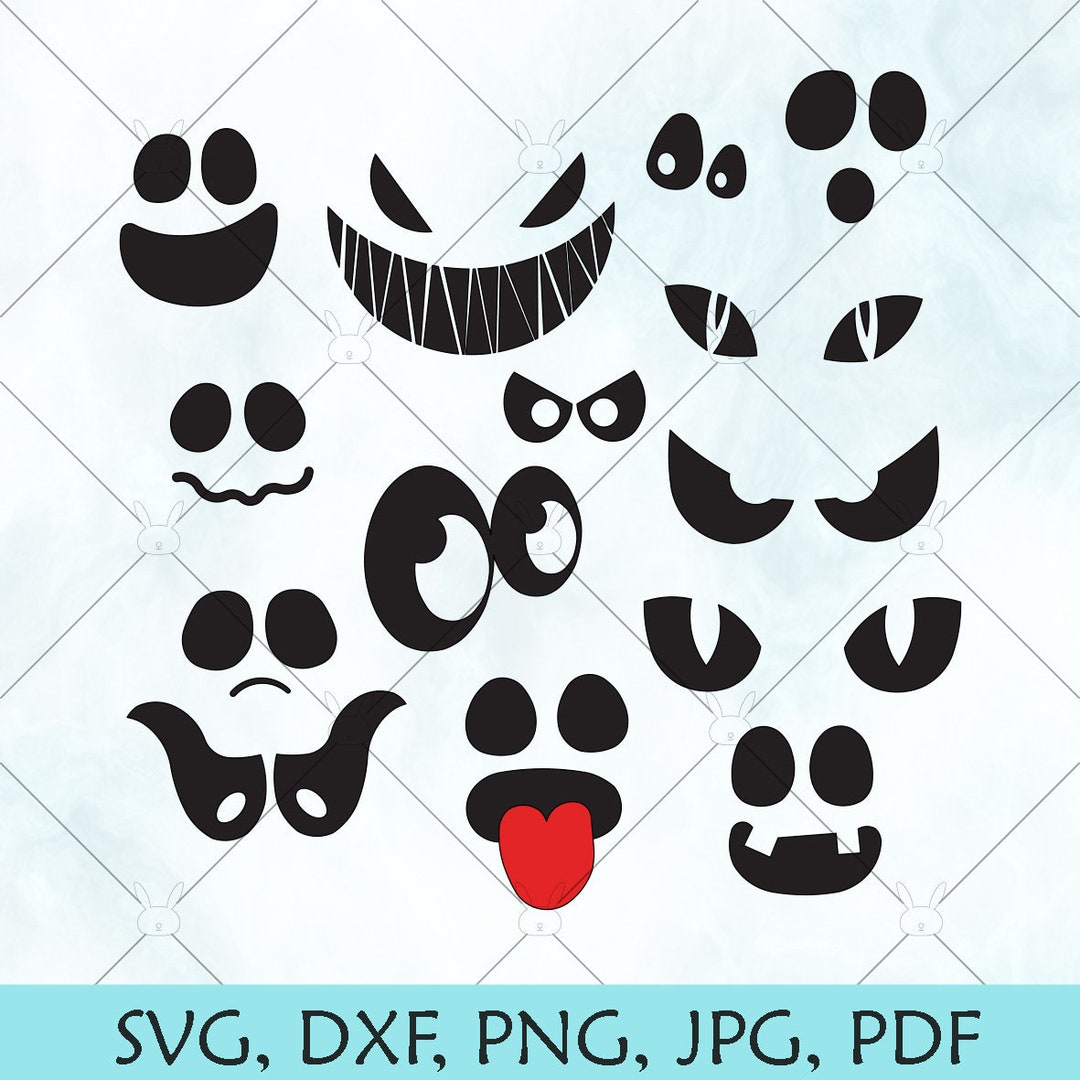 Scary Faces SVG / Halloween Faces SVG / Boo Vector / Ghost Png / Cut ...