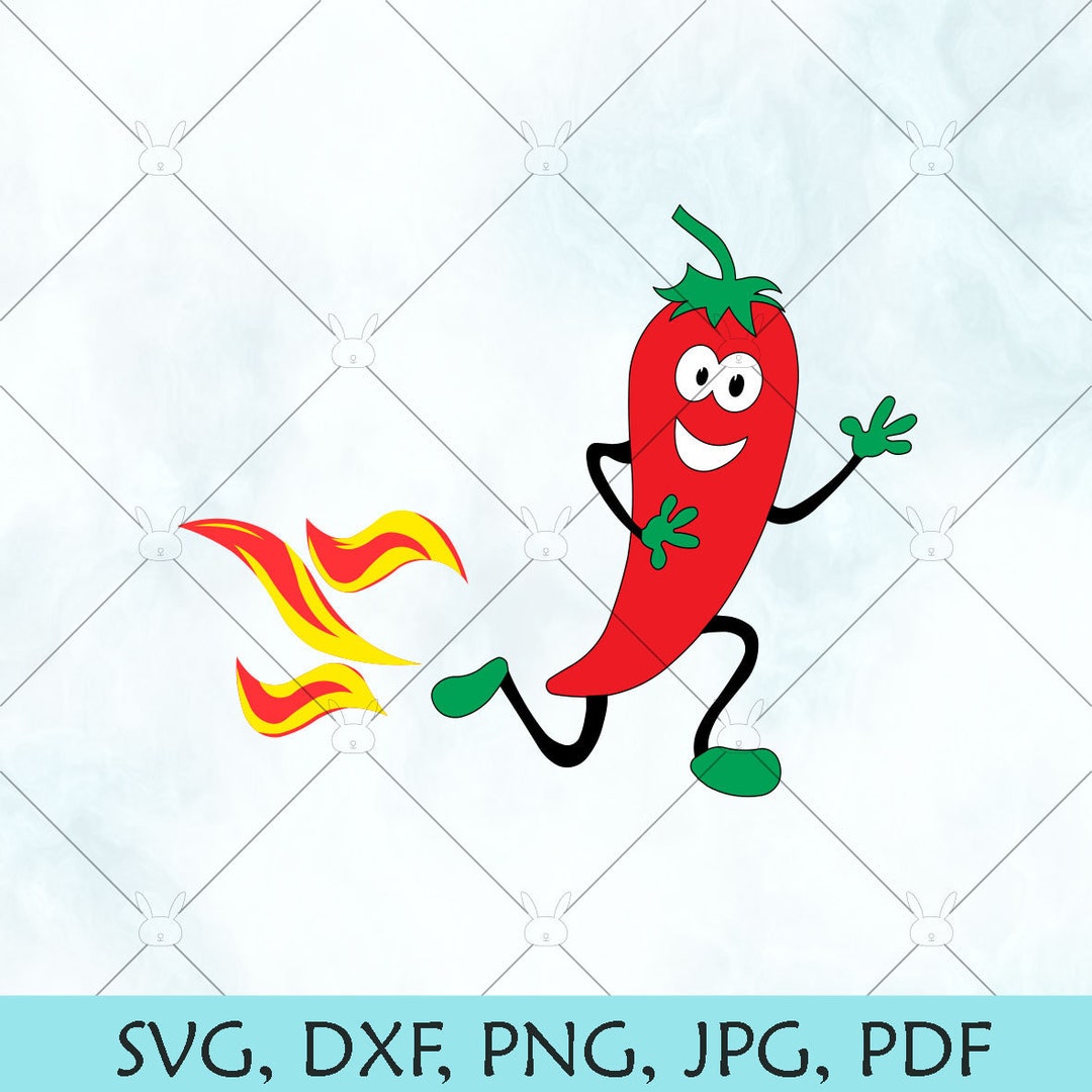 Running Chili Pepper SVG / Red Pepper SVG / Happy Hot Pepper / Chili ...