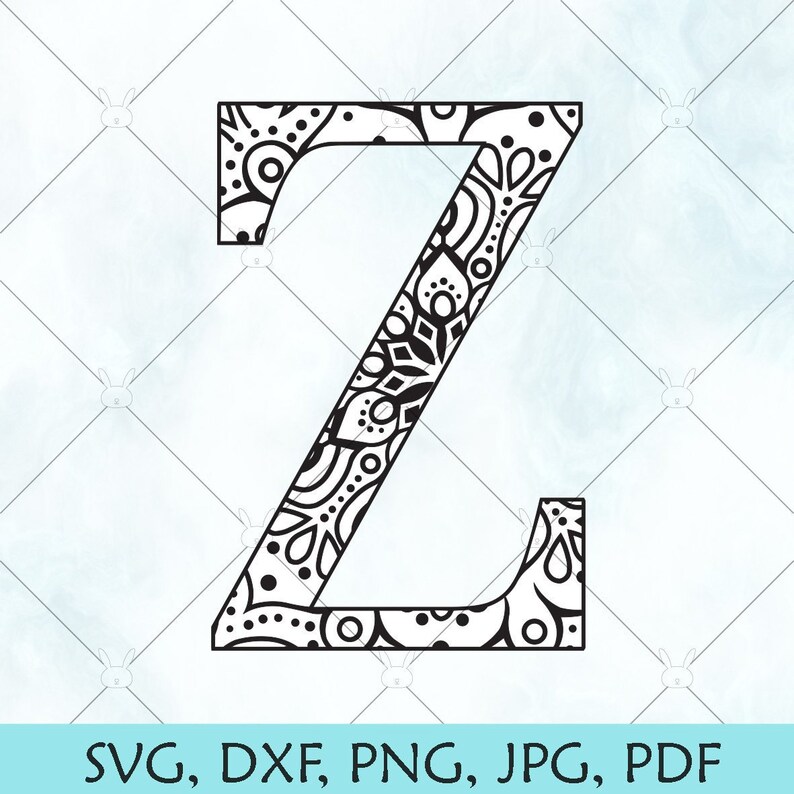 Z Mandala letter SVG / Monogram Mandala Z SVG / Letter Z SVG | Etsy
